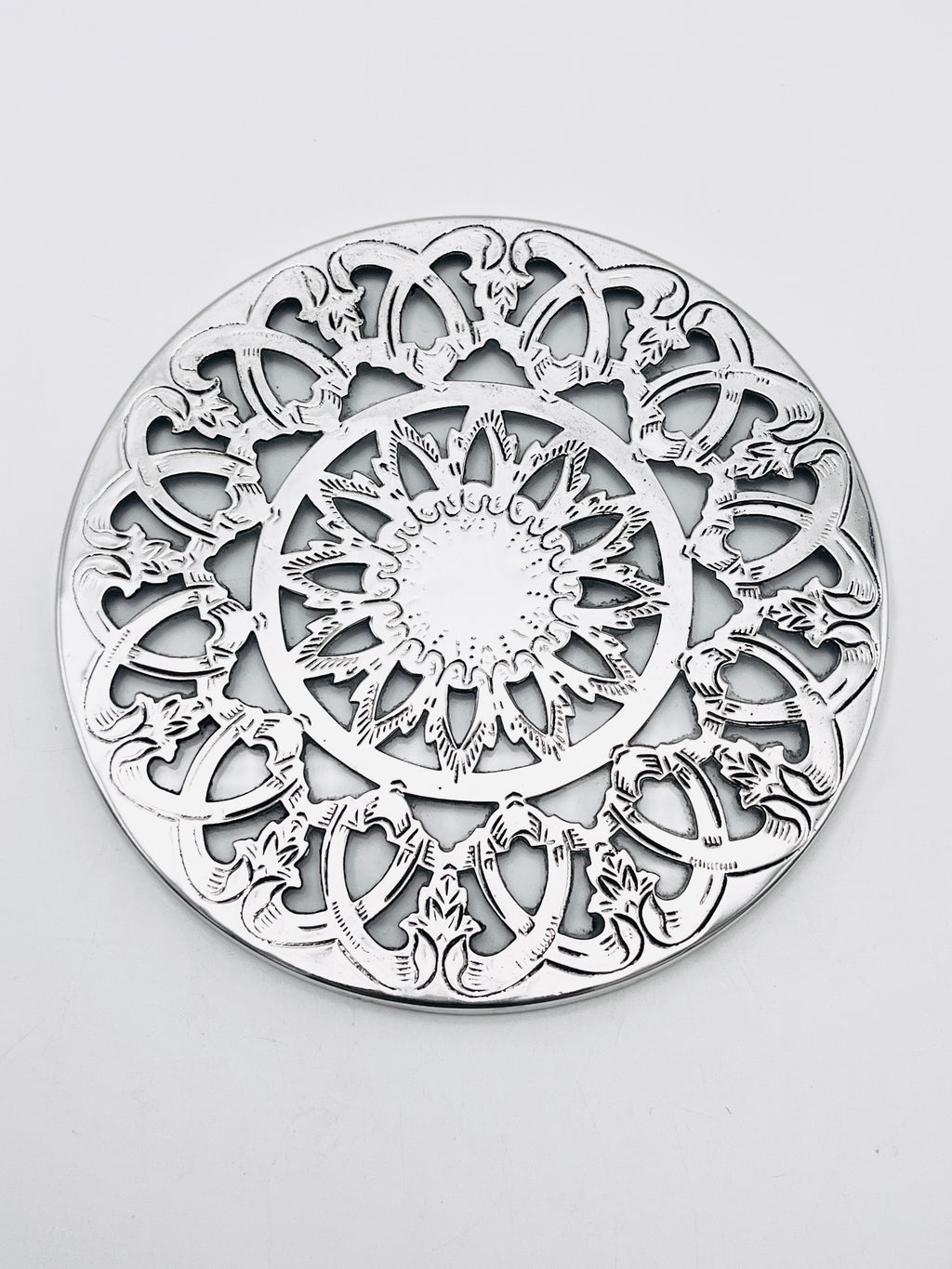 Vintage Silverplate & Glass Trivet – Dovetail