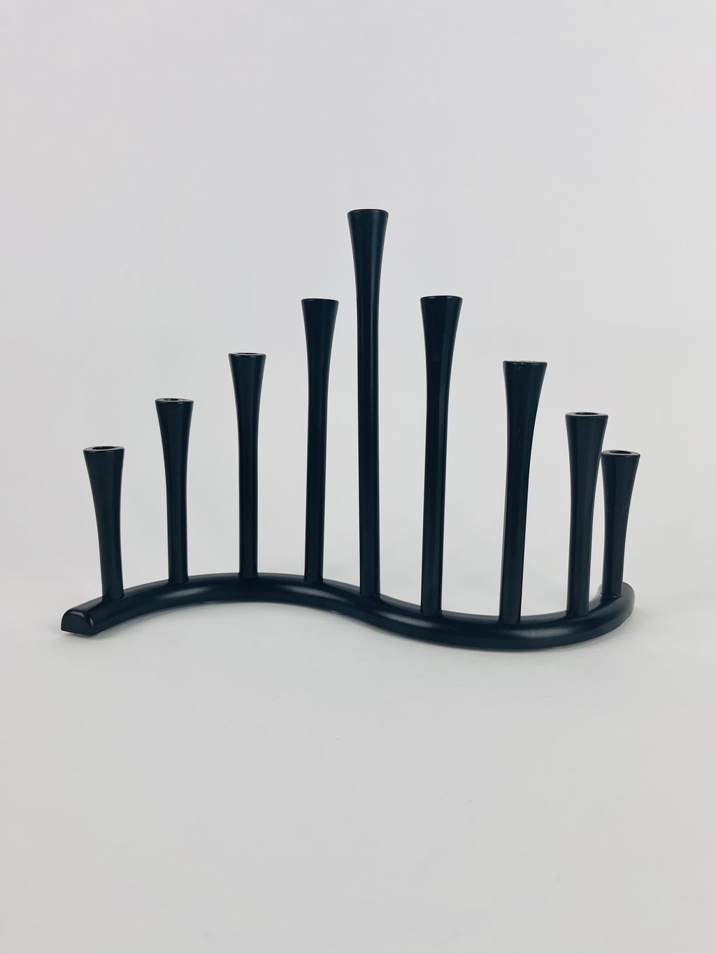 Wavy Black Metal Menorah – Dovetail