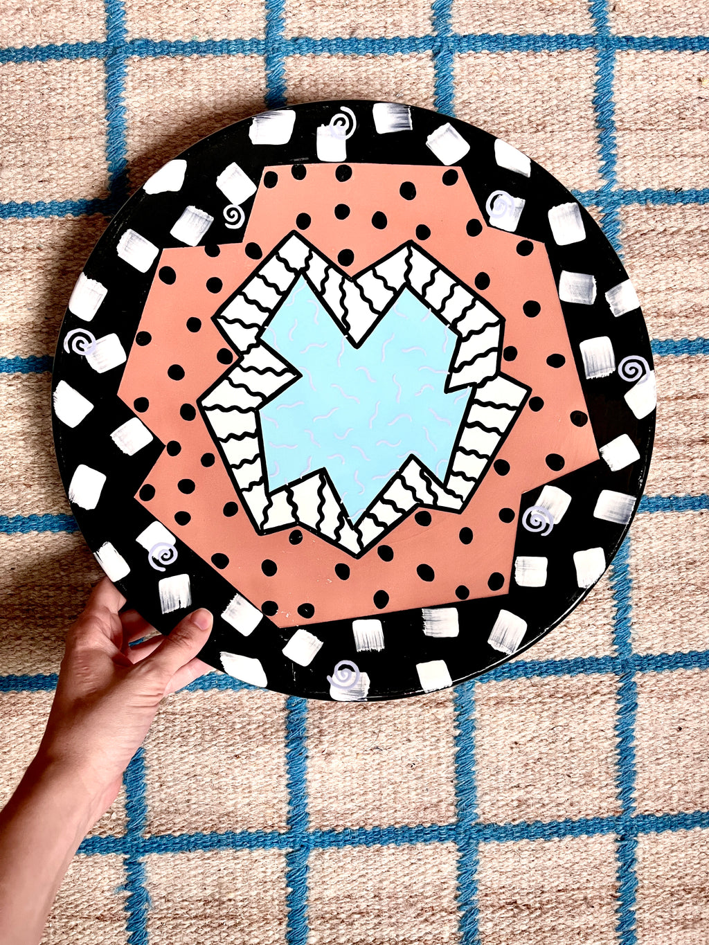 Postmodern Memphis Style Platter by Rita Duvall, 1990 – Dovetail