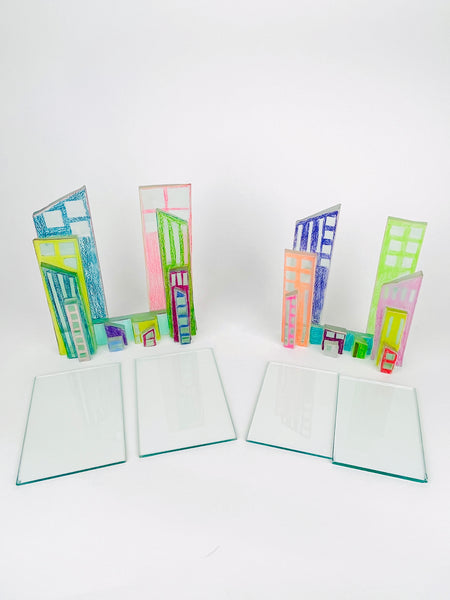 Postmodern Art Glass Cityscape Picture Frames - a Pair – Dovetail